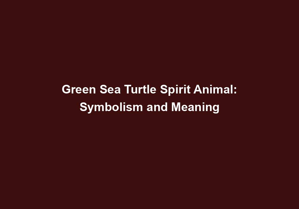 Green Sea Turtle Spirit Animal: Symbolism and Meaning - Spiritual ...